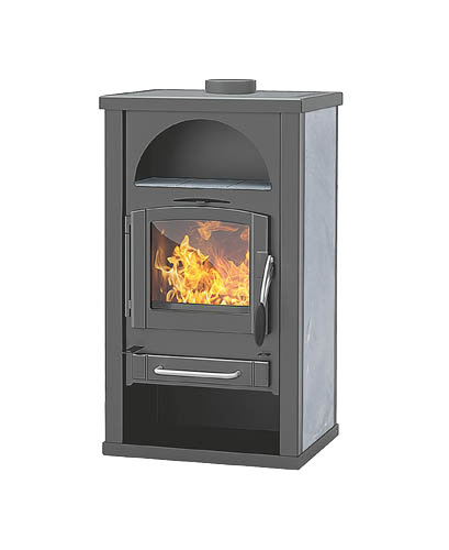 Rika Kaminofen ALPHA II Stahlmantel Metallic, Specksteinmantel | ALPHA ...